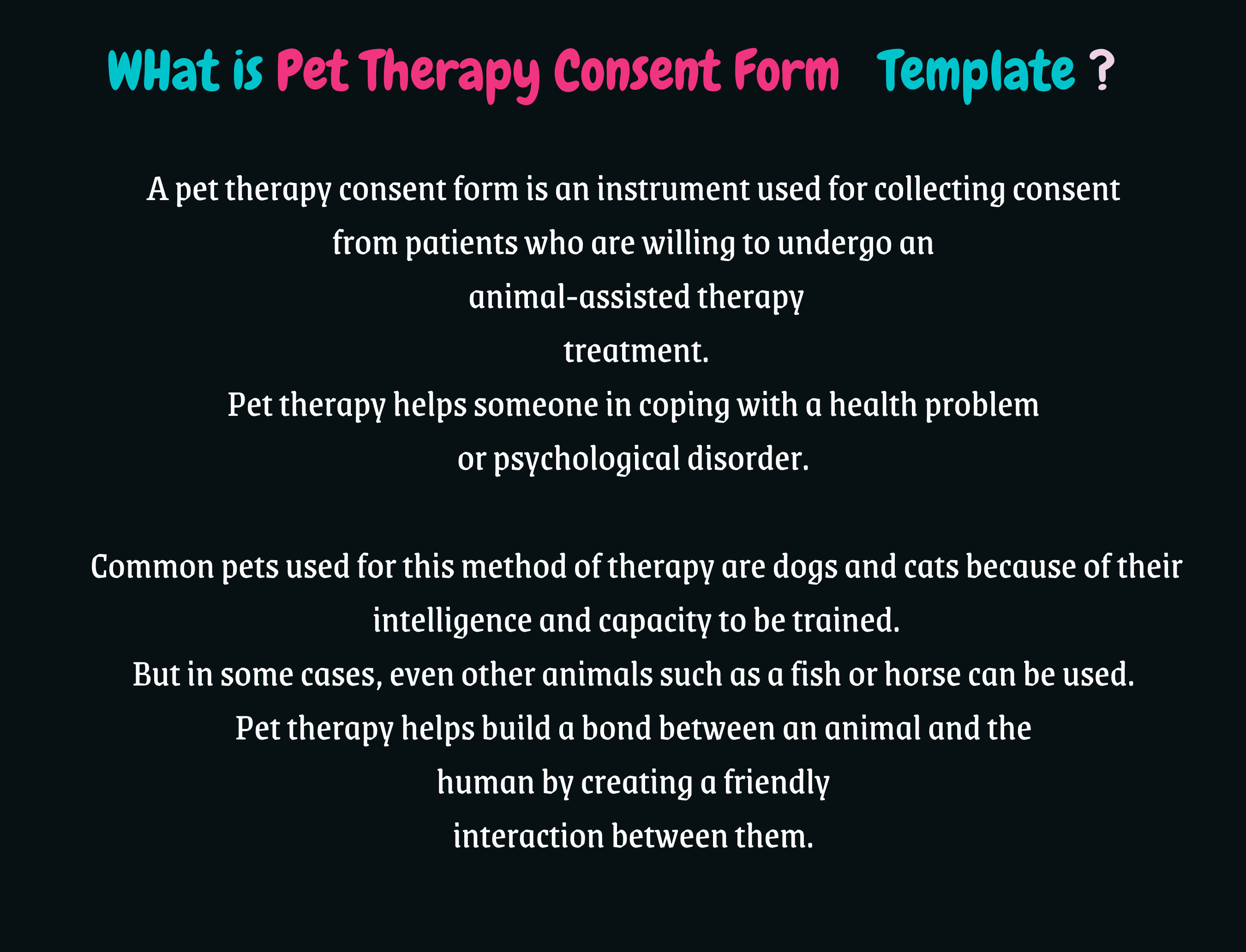 Pet Therapy Consent Form Template (editable Word) - Etsy