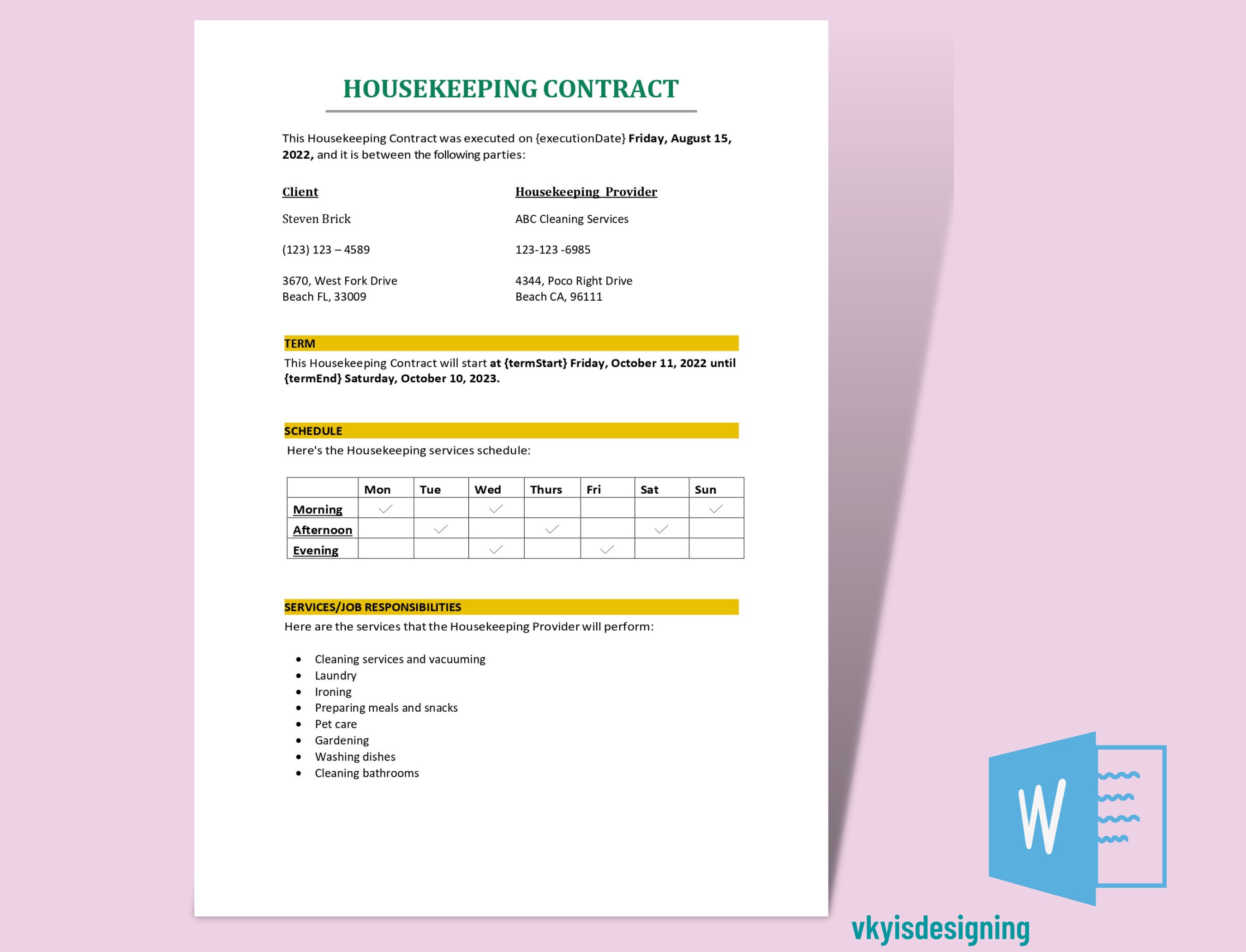 Housekeeping Contract Cleaning Service Commercial Contract Residential ...