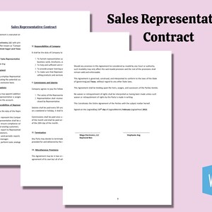 Sales Representative Contract * Marketing Hiring Form - Sales Contract ...