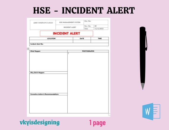 Incident Alert Warning Alert Report Incidental Warning - Etsy Australia
