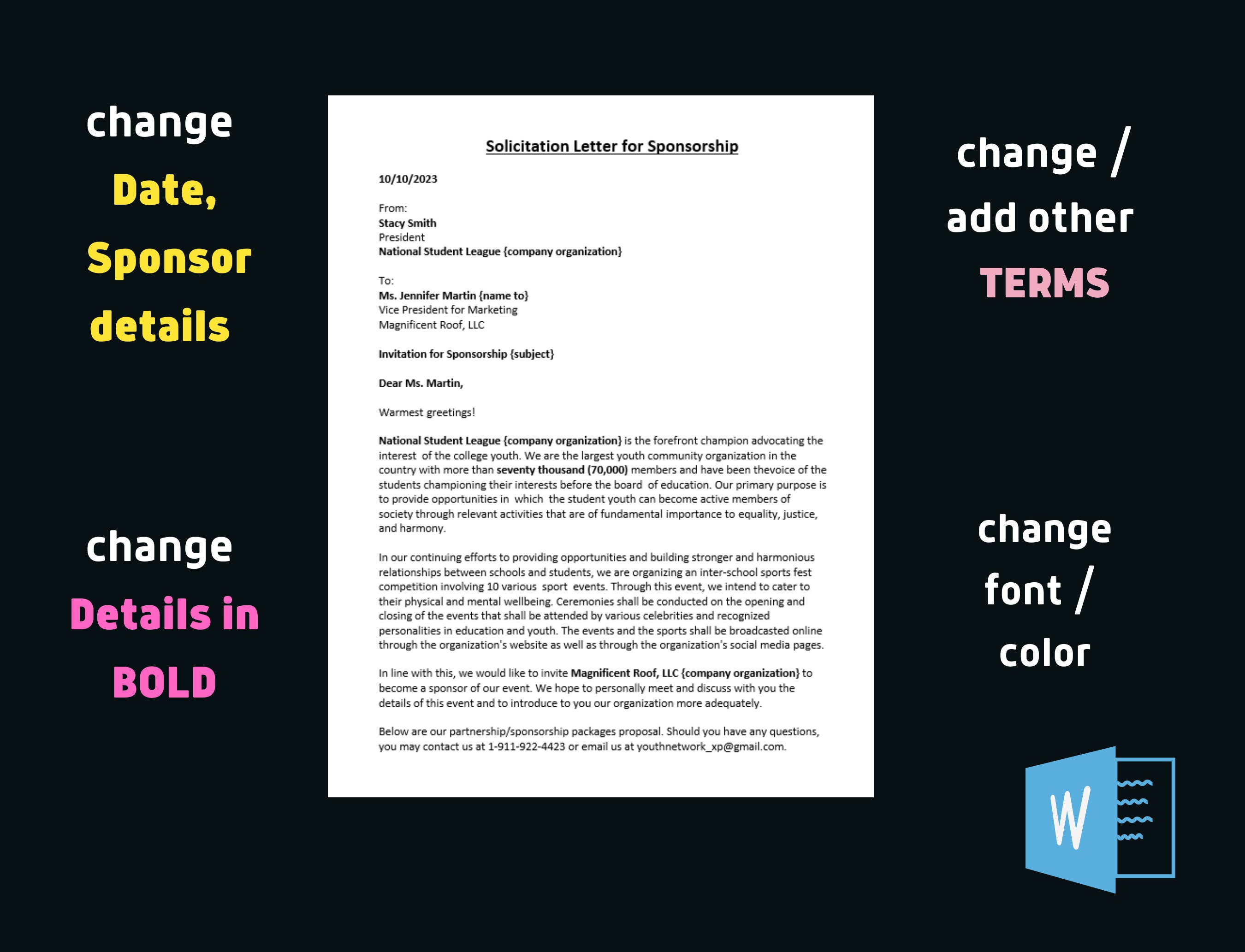 Solicitation Letter for Sponsorship, Solicitation Letter, Sponsorship ...