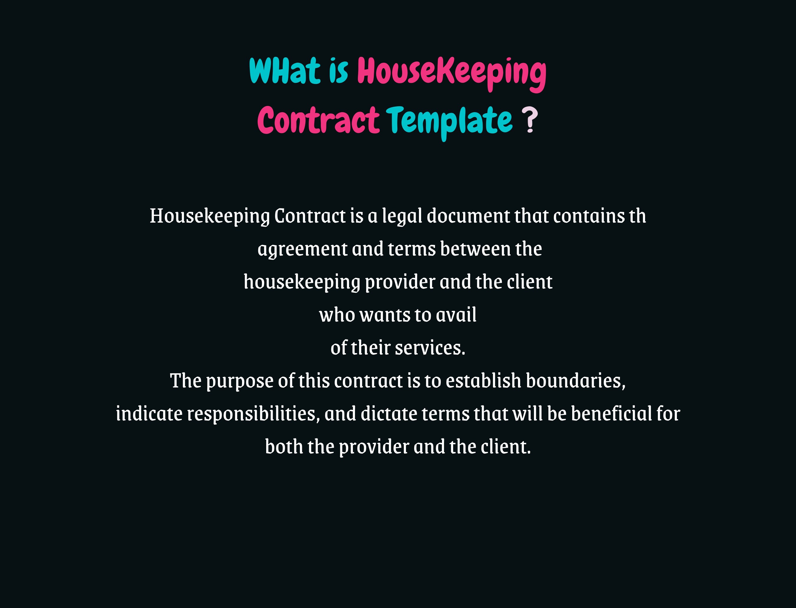 Housekeeping Contract * Cleaning Service - Commercial Contract ...