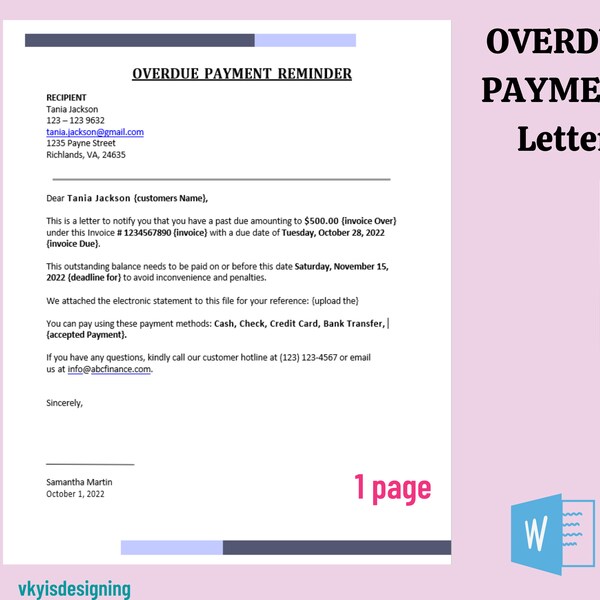 Debt Collection Letter Template - Etsy