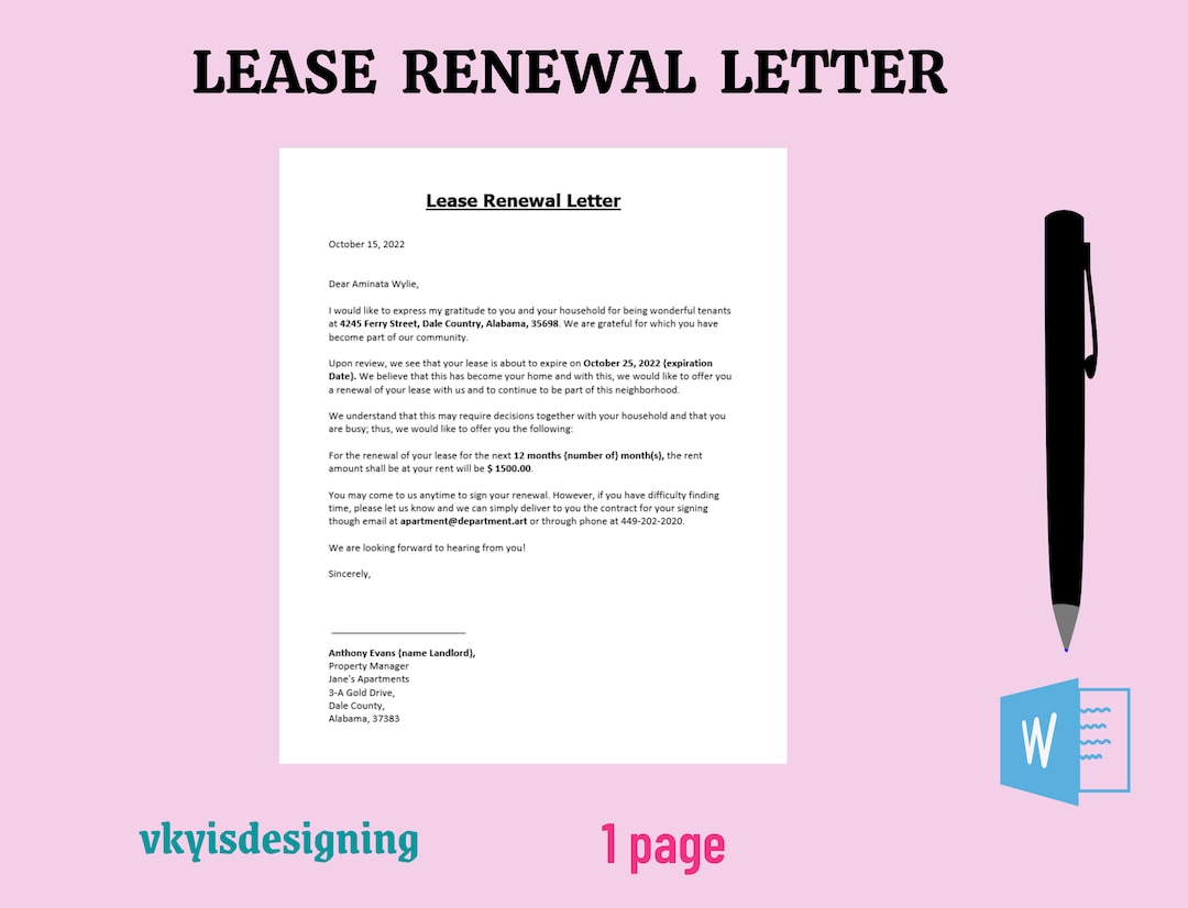 Lease Renewal Letter Renewal Notice Renewal Agreement Lease lease-renewal-letter-renewal-notice-renewal-agreement-lease