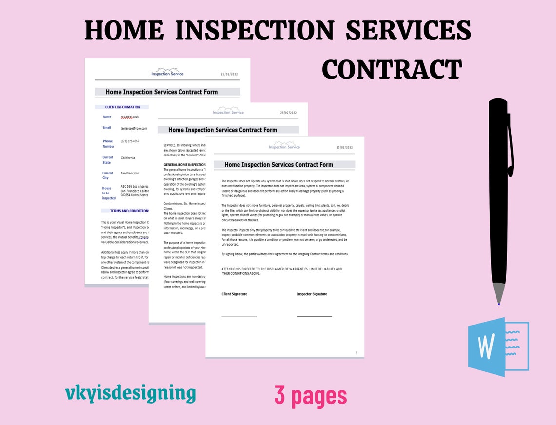 Home Inspection Form, Home Inspection Service, House Checklist, Lead ...