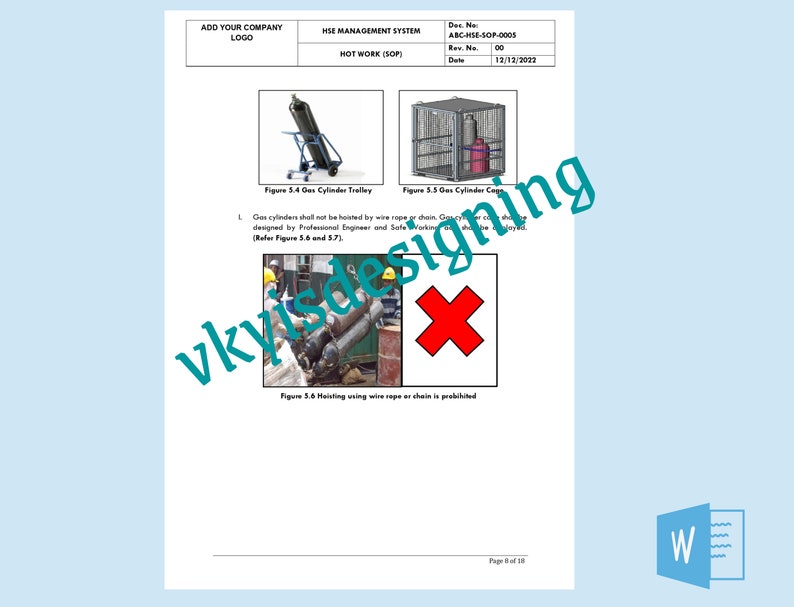 Hot Work SOP Template: Construction Safety, Permit to Work (editable ...