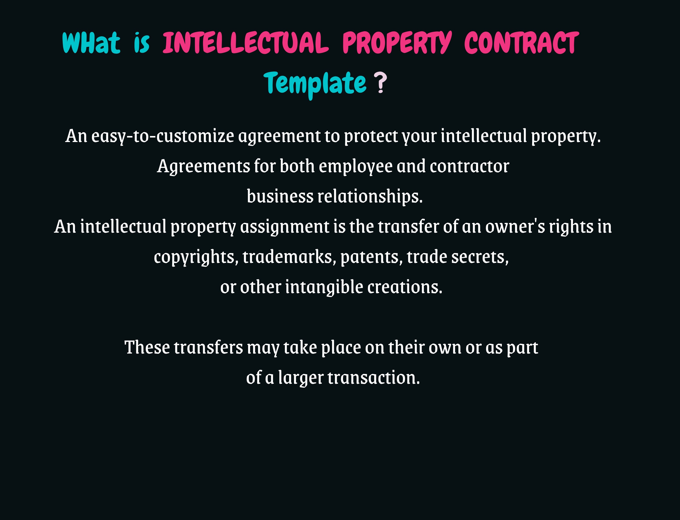Intellectual Property Assignment Agreement: Editable Word Template - Etsy