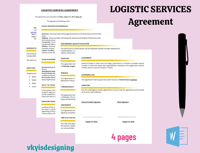 Logistics Service Agreement Template: Broker, Carrier, Trucking ...