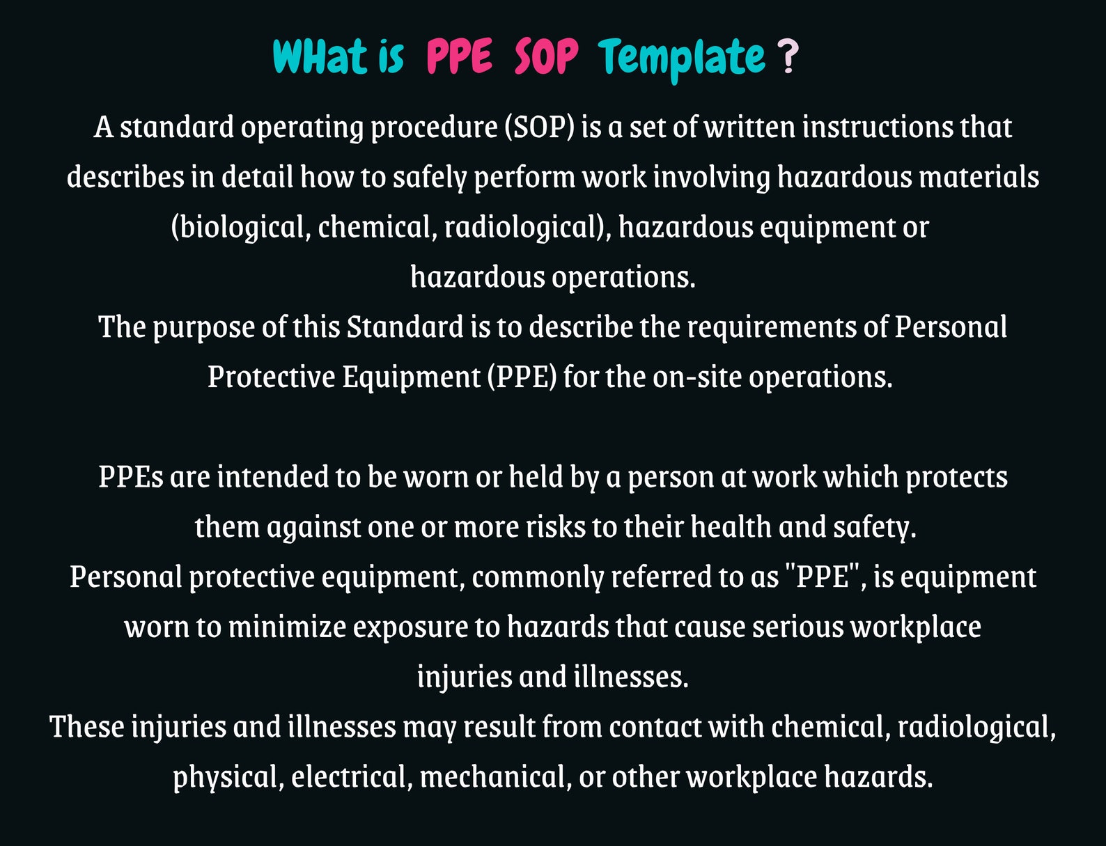 PPE SOP, Safety Protective, Health Safety Tool, Safety Equipment ...