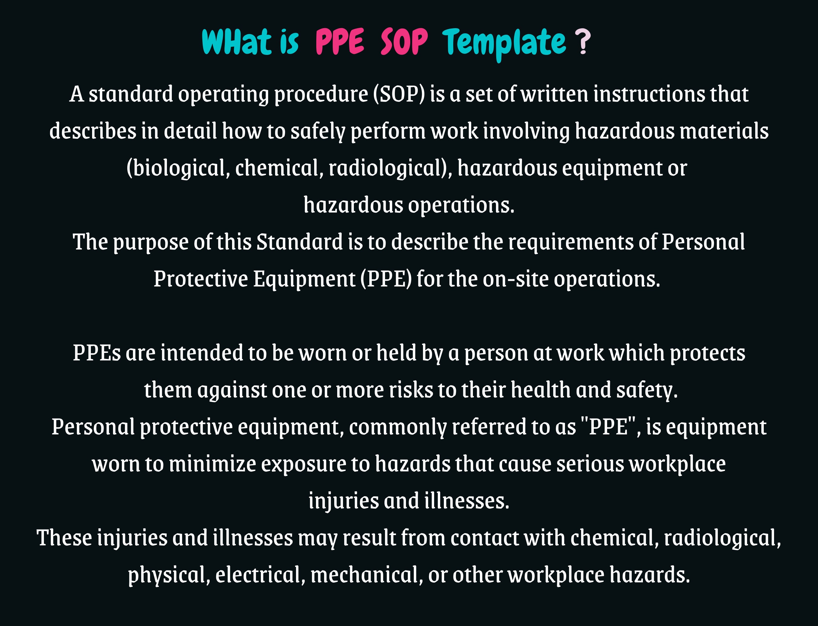 PPE SOP, Safety Protective, Health Safety Tool, Safety Equipment ...