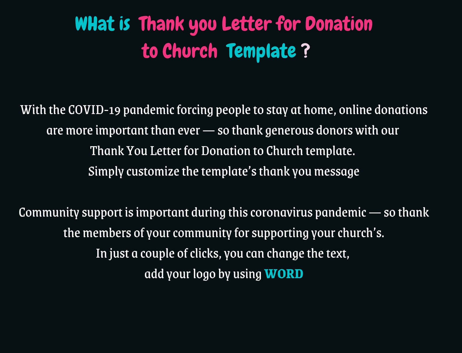 Thank You Letter for Donation to Church, Church Donation, Thanking ...