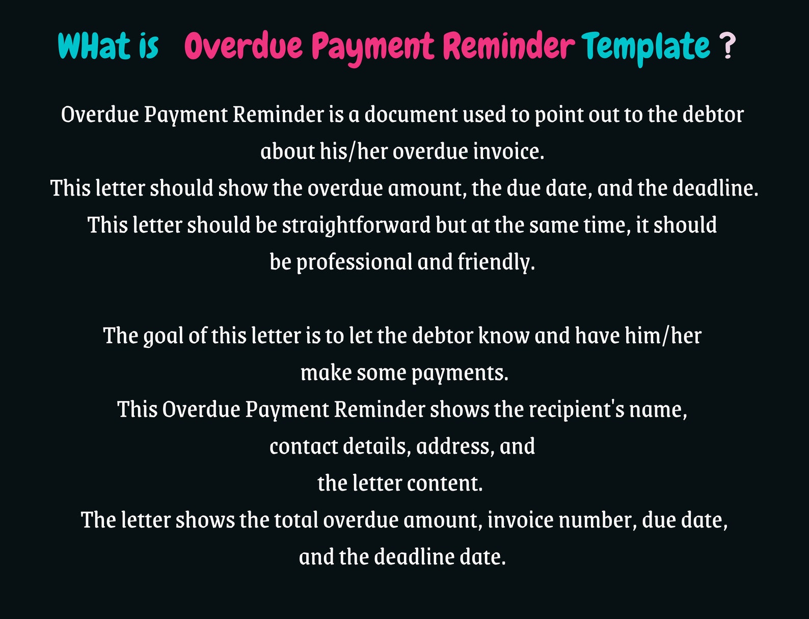 Overdue Payment Letter, Debt Collector, Debtor Warning, Payment ...