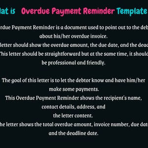 Overdue Payment Letter, Debt Collector, Debtor Warning, Payment ...