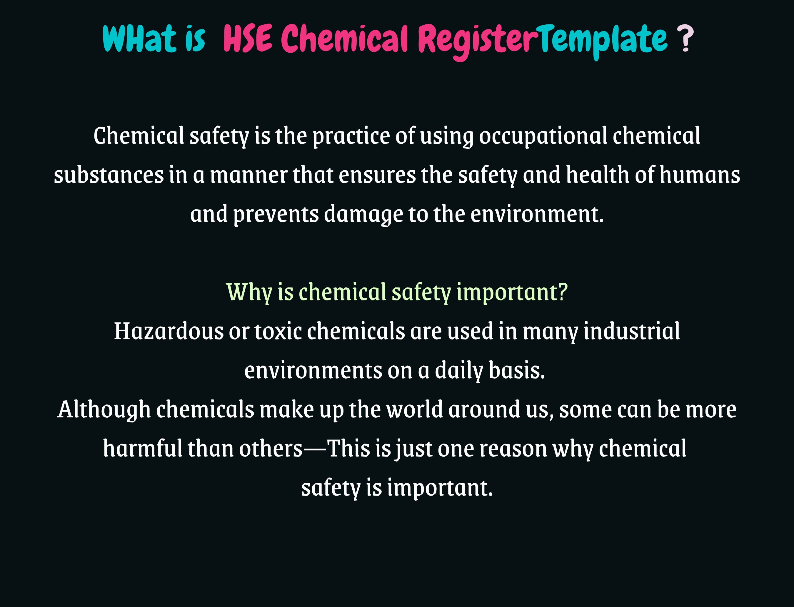 Chemical Register Template: HSE Safety Records (editable WORD) - Etsy