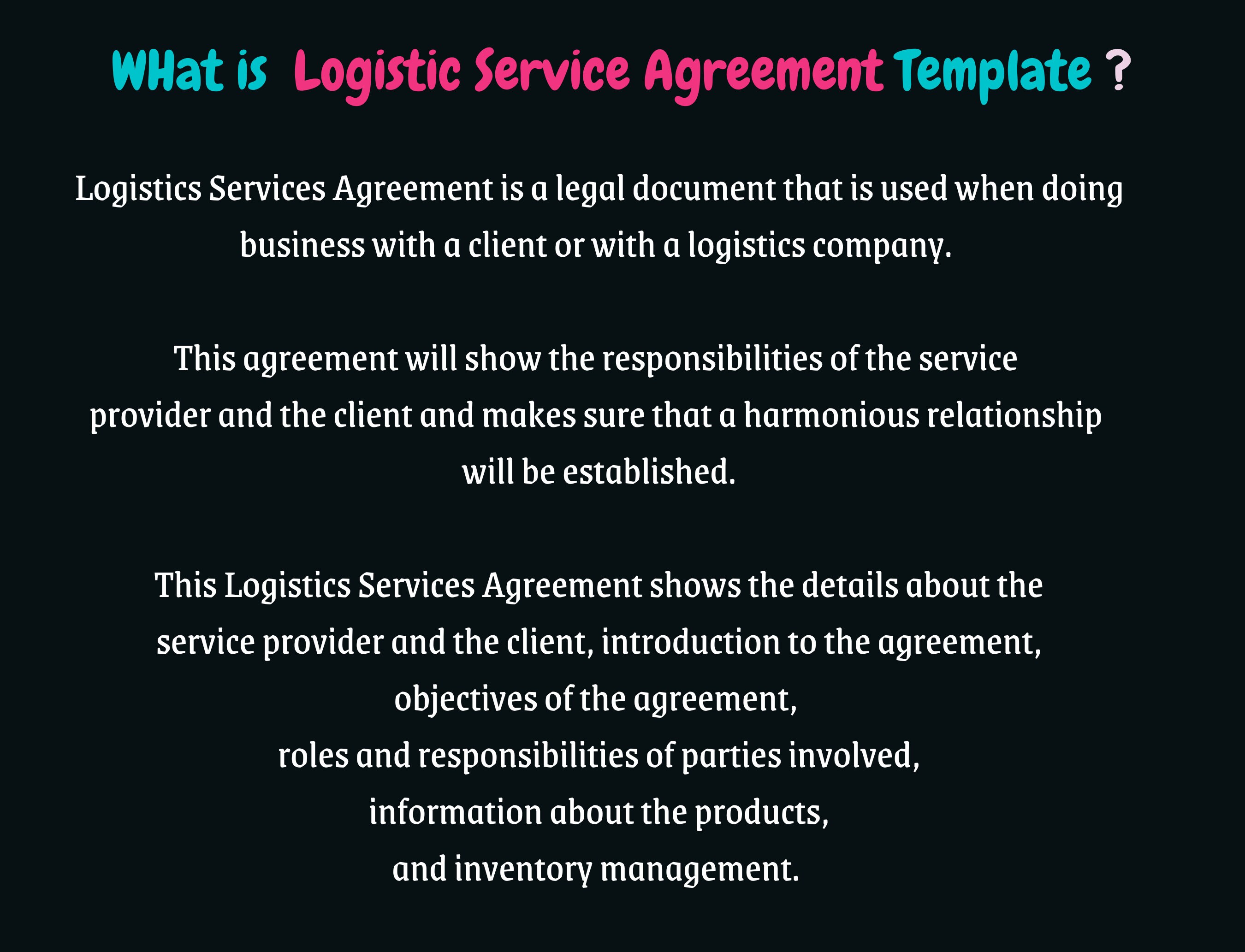 Logistics Service Agreement Template: Broker, Carrier, Trucking ...
