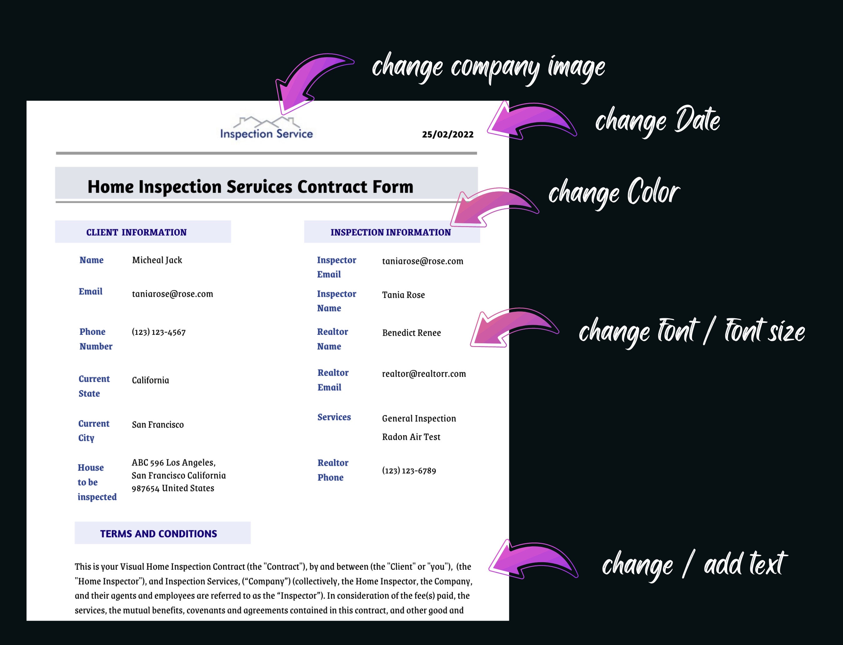 Home Inspection Form, Home Inspection Service, House Checklist, Lead ...