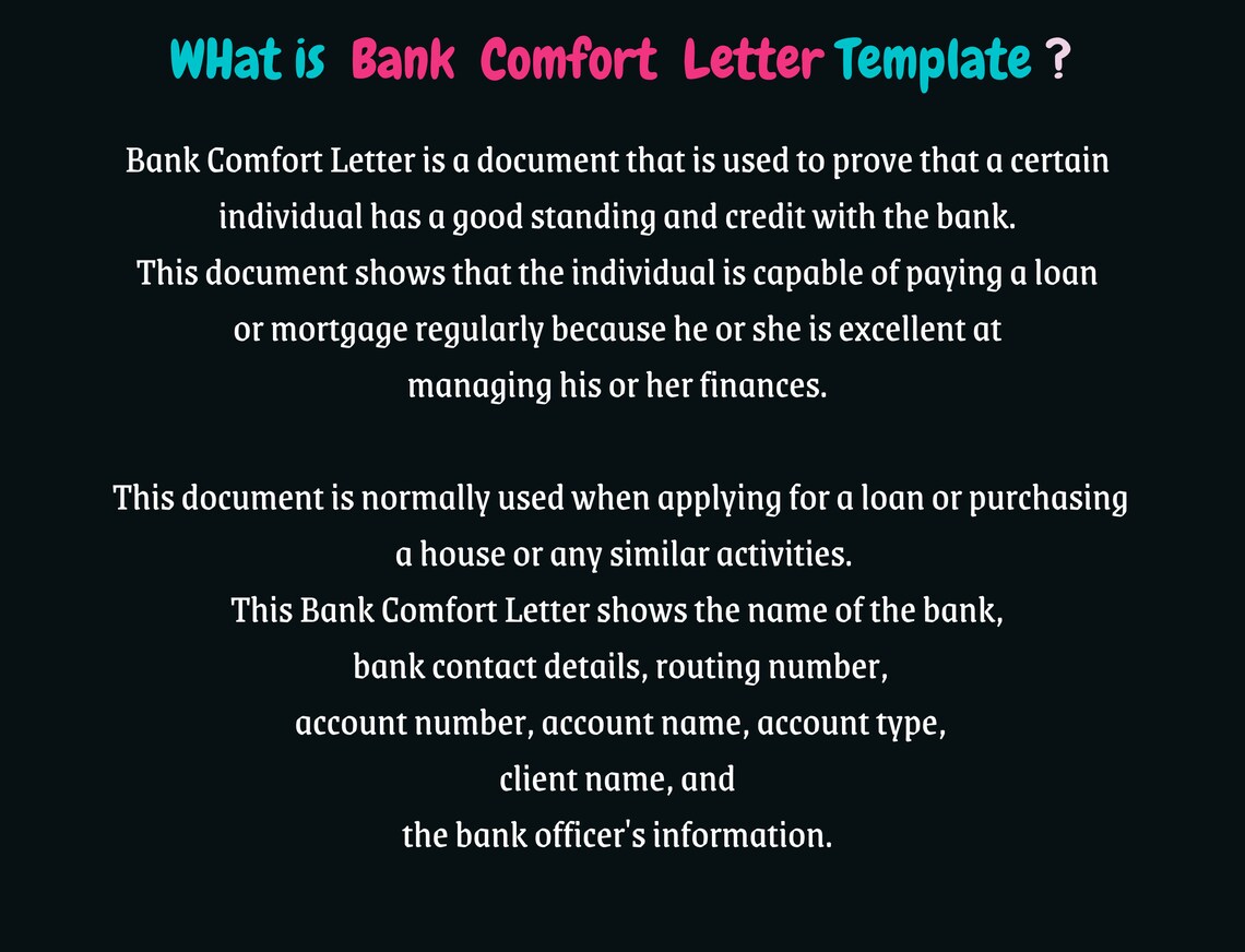 Bank Comfort Letter, Bank Credit Letter, Bank Client, Good Payment ...