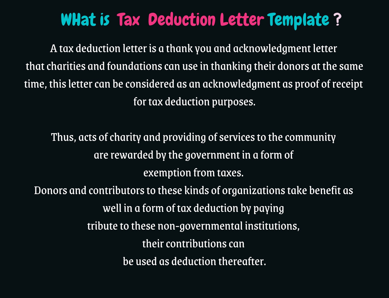 Tax Deduction Letter Template: Thank You, Proof of Receipt (WORD) - Etsy