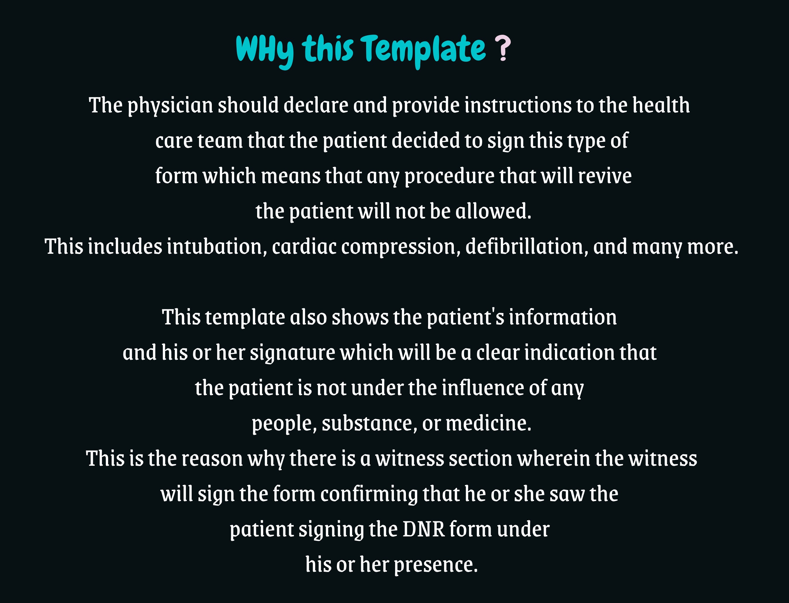 Do Not Resuscitate (DNR) Form: Medical Directive (editable WORD ...