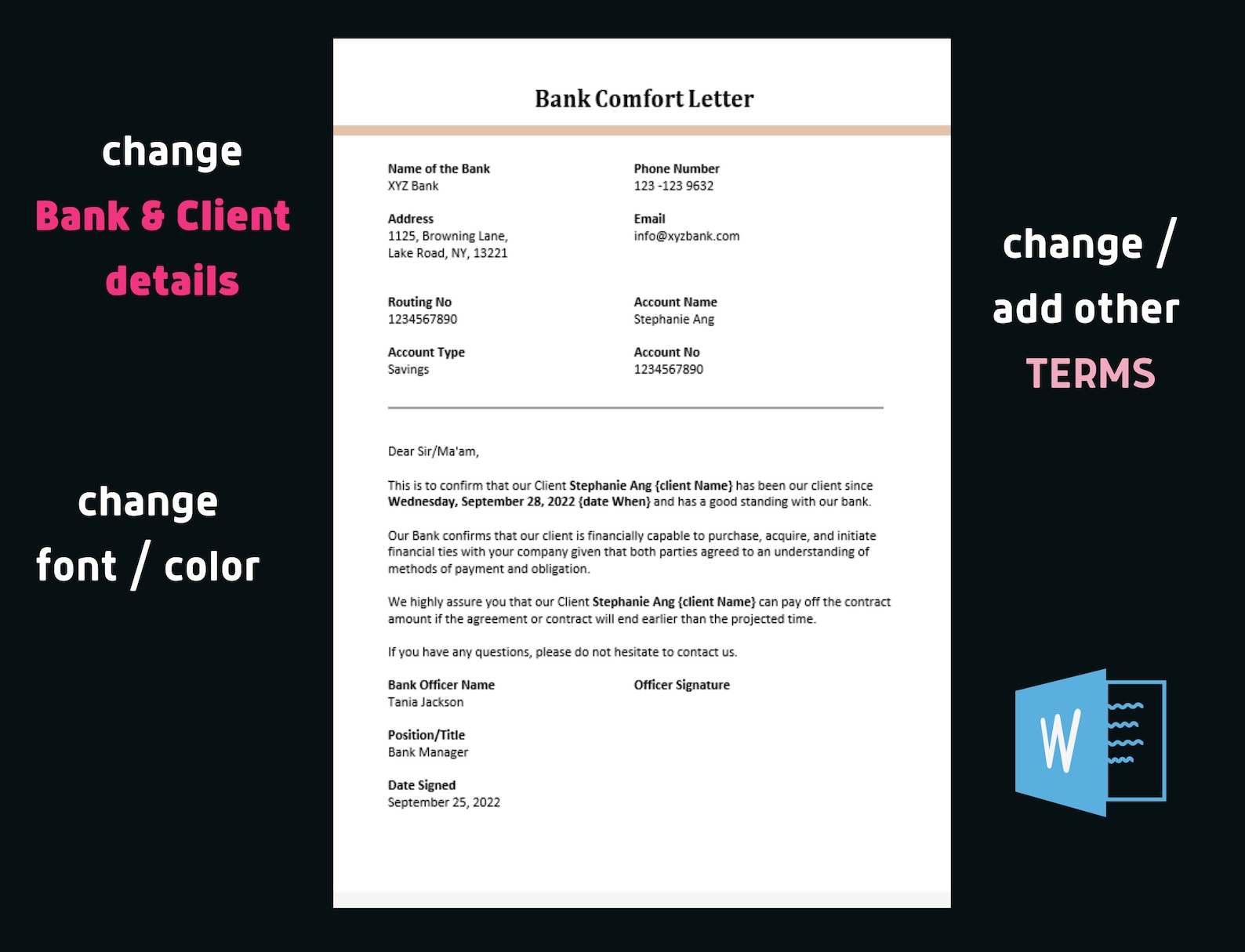 Bank Comfort Letter, Bank Credit Letter, Bank Client, Good Payment ...