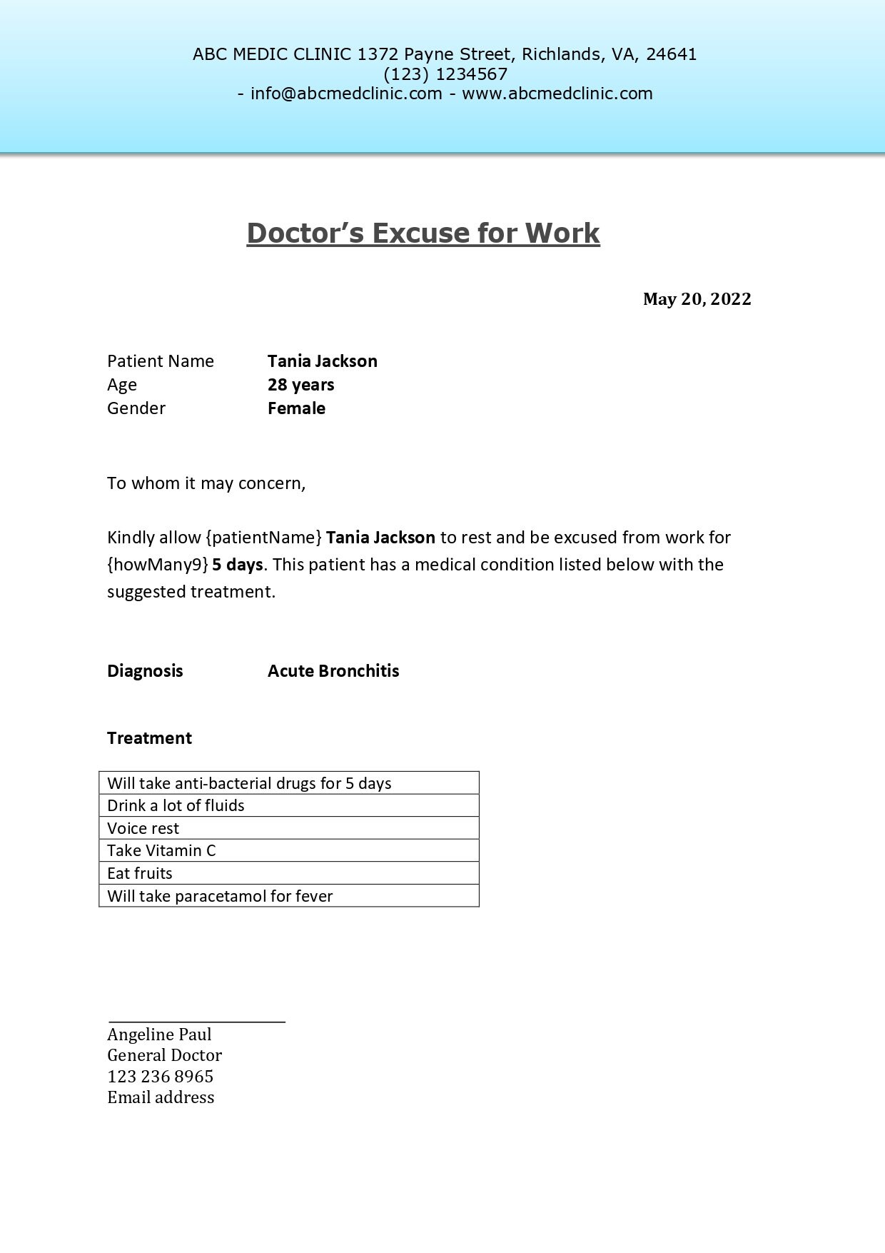 Editable Doctor's Excuse Template for School/work (WORD) - Etsy