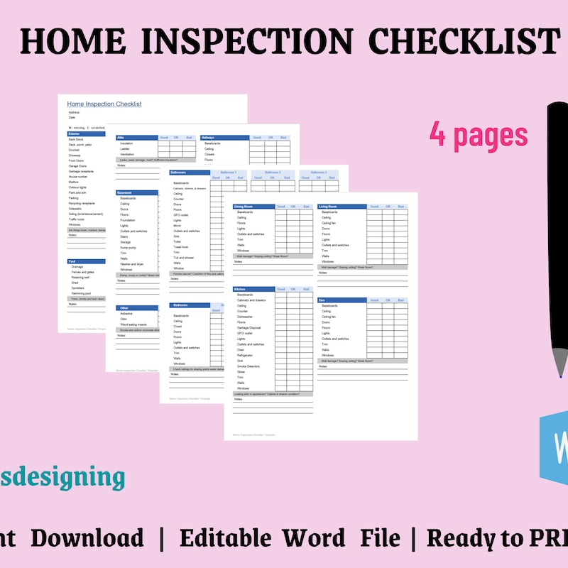 Home Inspection Checklist - Etsy