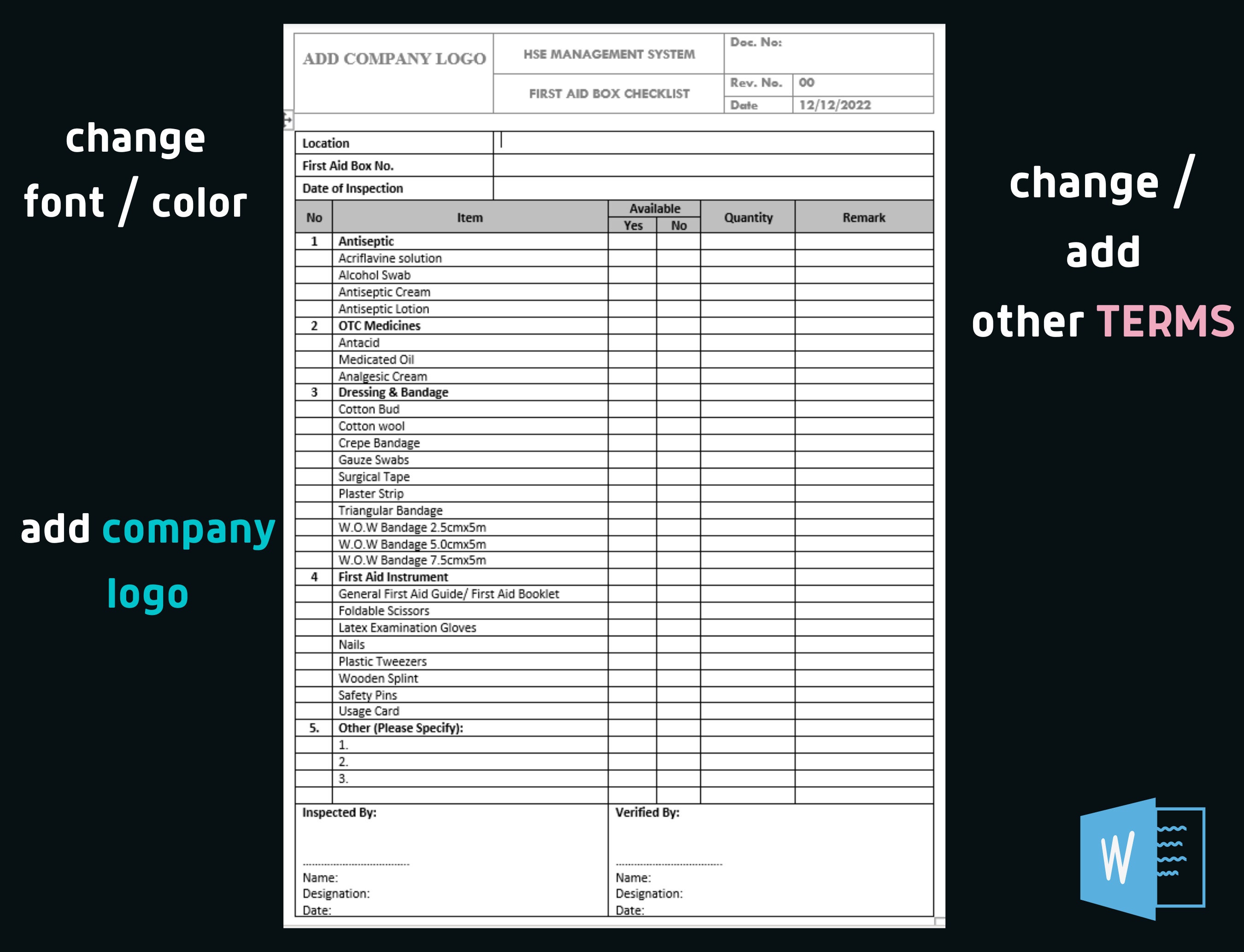 First Aid Box Checklist First Aid Kit Medicine Checklist - Etsy Singapore