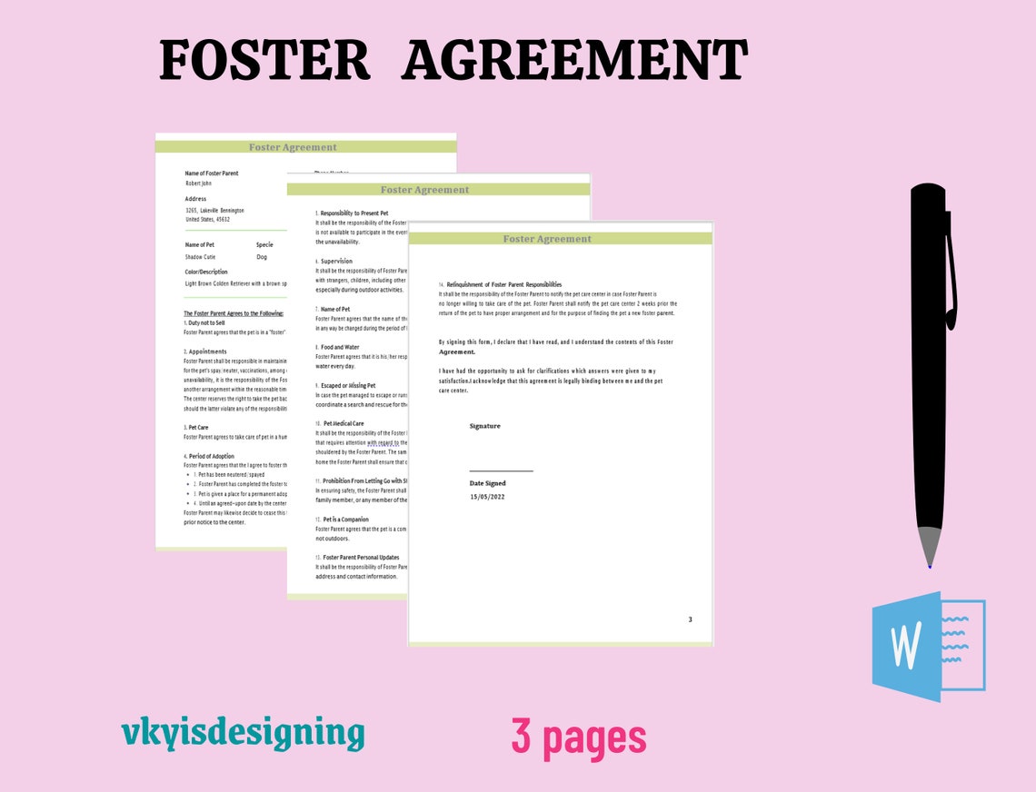 Foster Agreement, Pet Owner, Pet Fostering, Dog Shelter, Animal ...