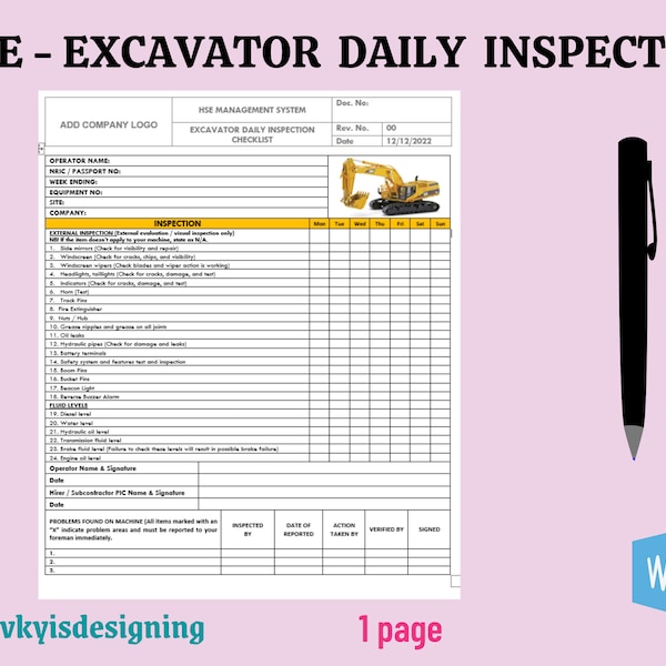 Checklist for Safety Inspection - Etsy
