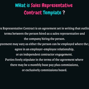 Sales Representative Contract Template: Marketing Hiring Form (editable ...