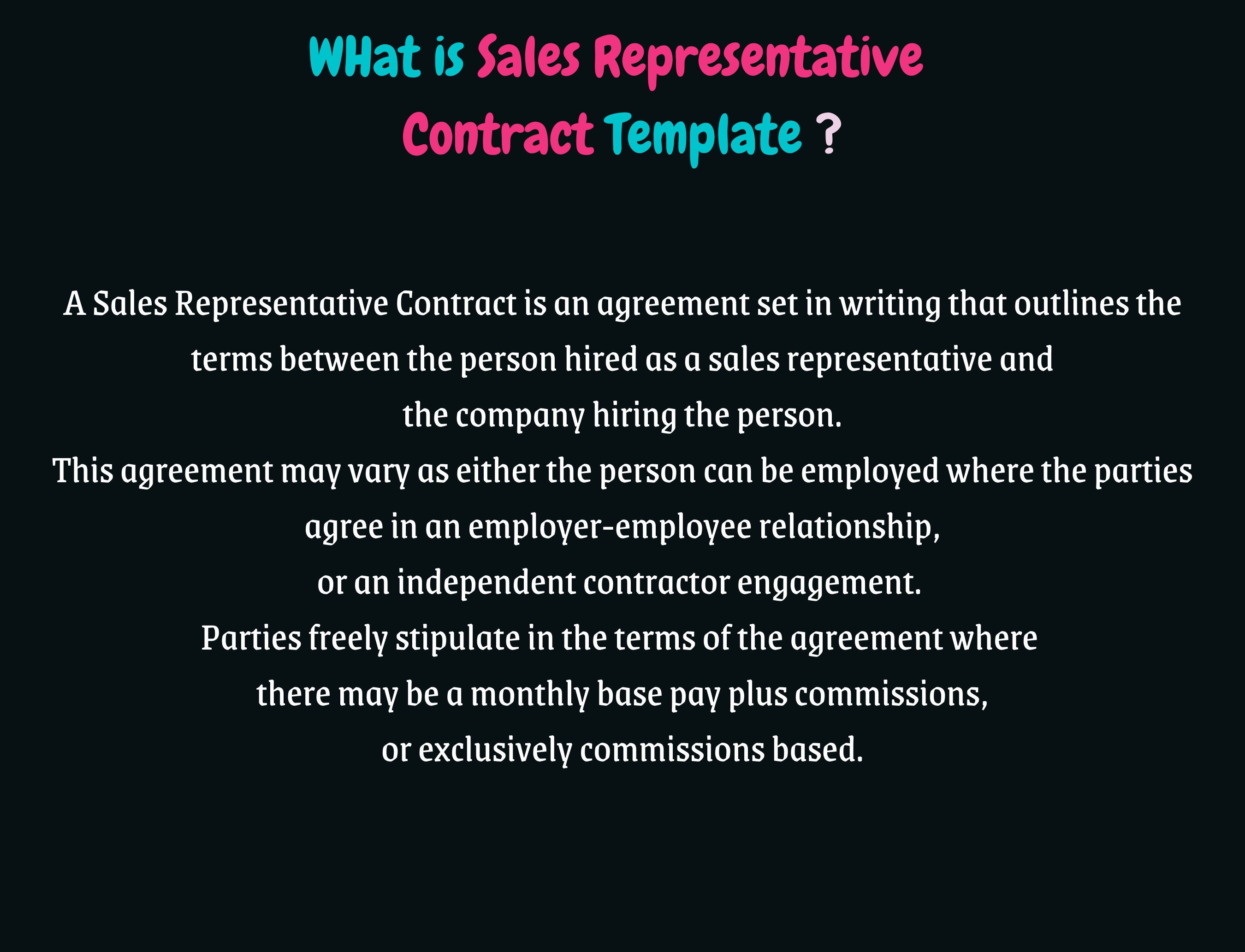 Sales Representative Contract Template: Marketing Hiring Form (editable ...