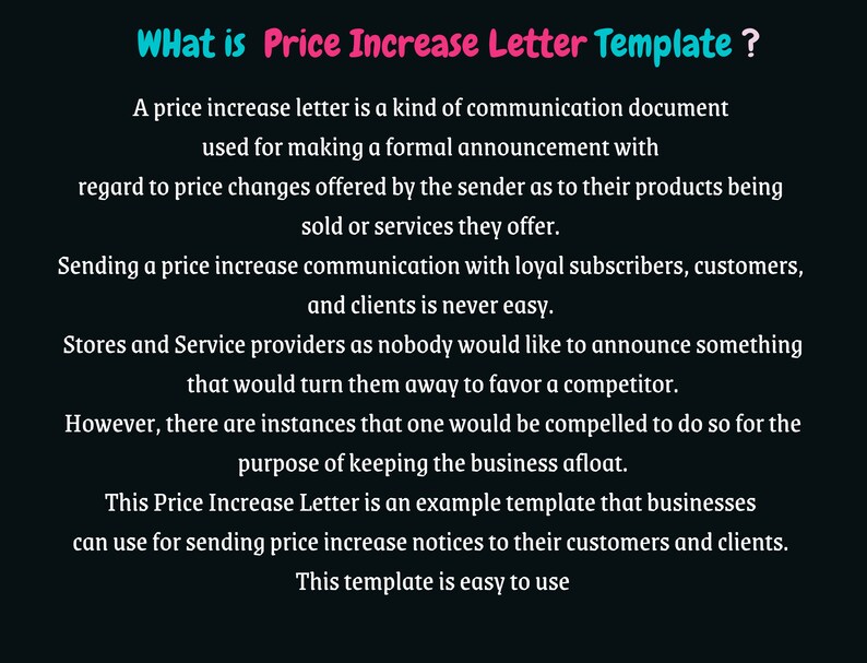 Price Increase Letter * Business Letter - Price Increase Memo * Service ...