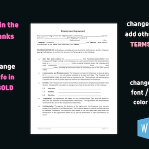 Employment Contract Template: HR Agreement, New Hire Onboarding ...
