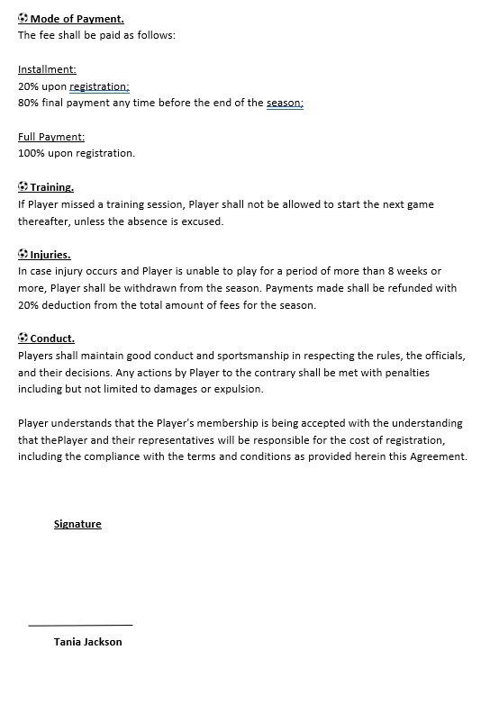 Soccer Contract Football Contract Sports Agreement Football Game ...