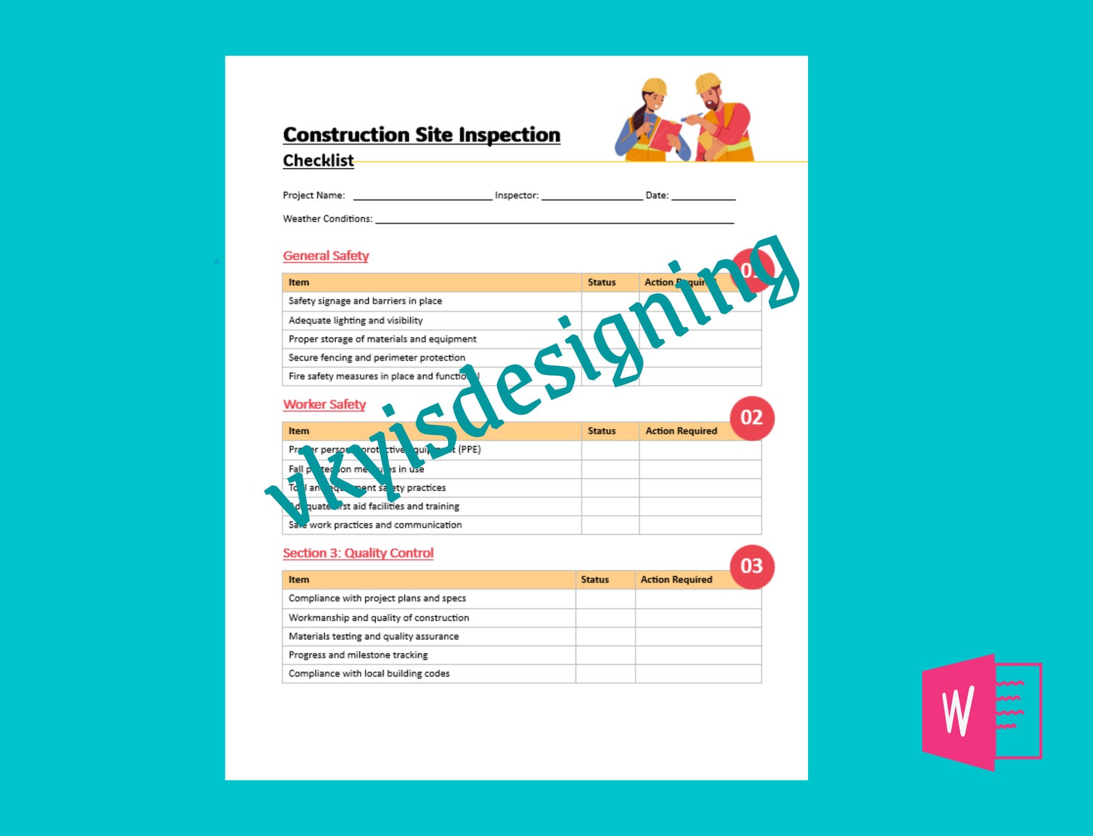 Construction Site Checklist, Site Checklist, Safety Hazards, Material ...