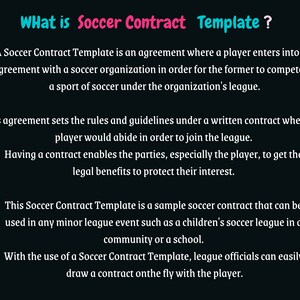 Soccer Contract Football Contract Sports Agreement Football Game ...