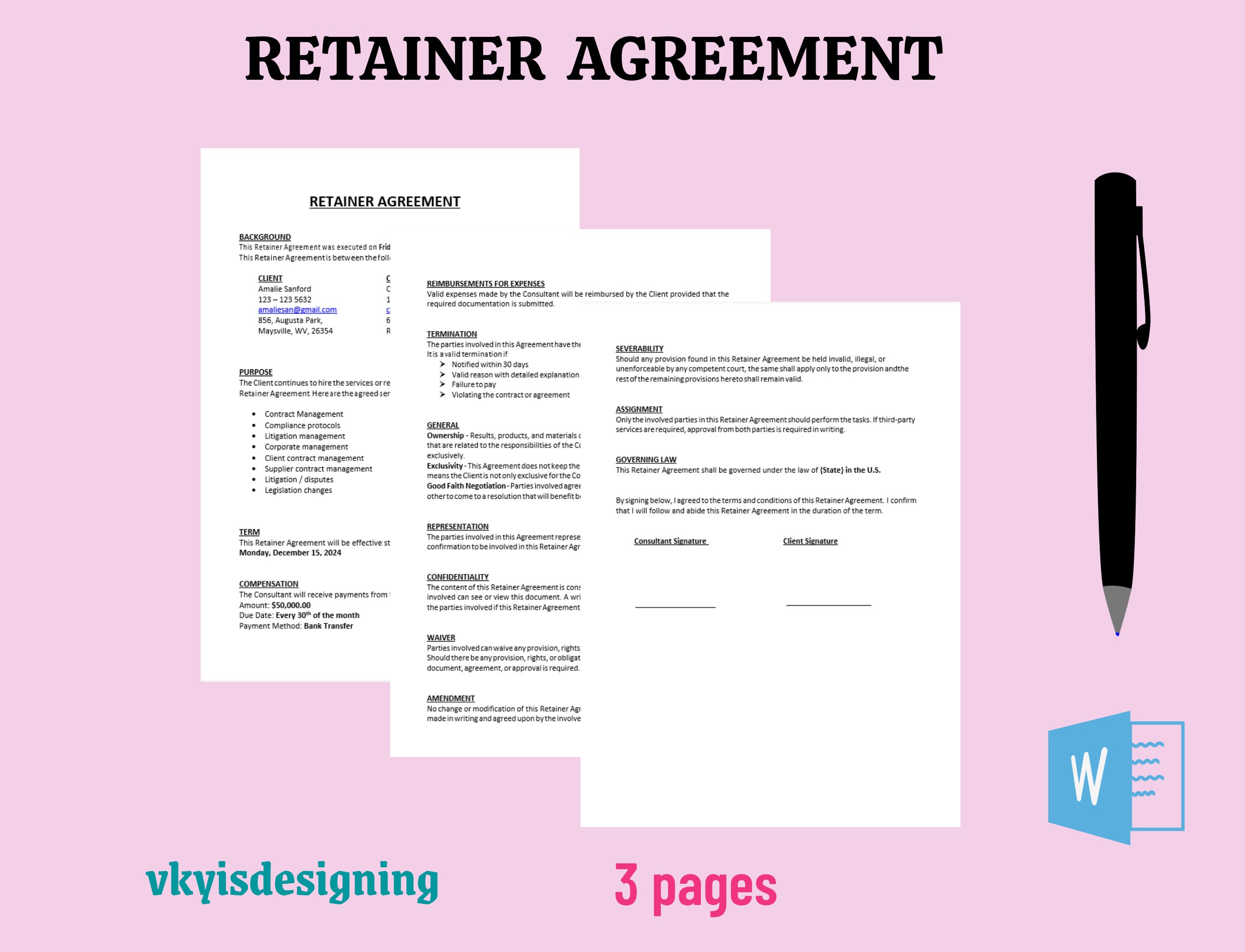 Monthly Retainer Agreement Template