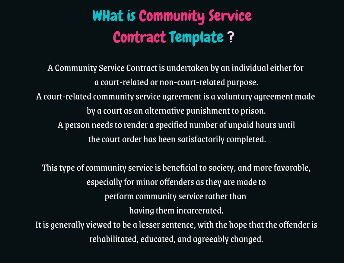 Community Service Contract Public Service Agreement Organization ...