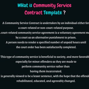 Community Service Contract * Public Service Agreement - Organization ...