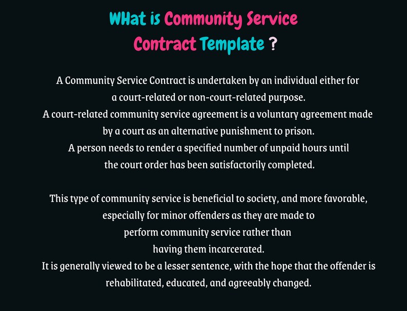 Community Service Contract * Public Service Agreement - Organization ...