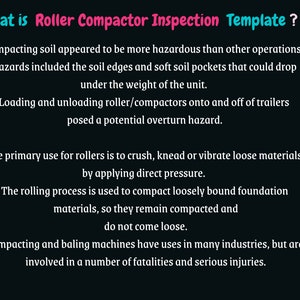 Roller Compactor Inspection Checklist Health & Safety, Machinery ...