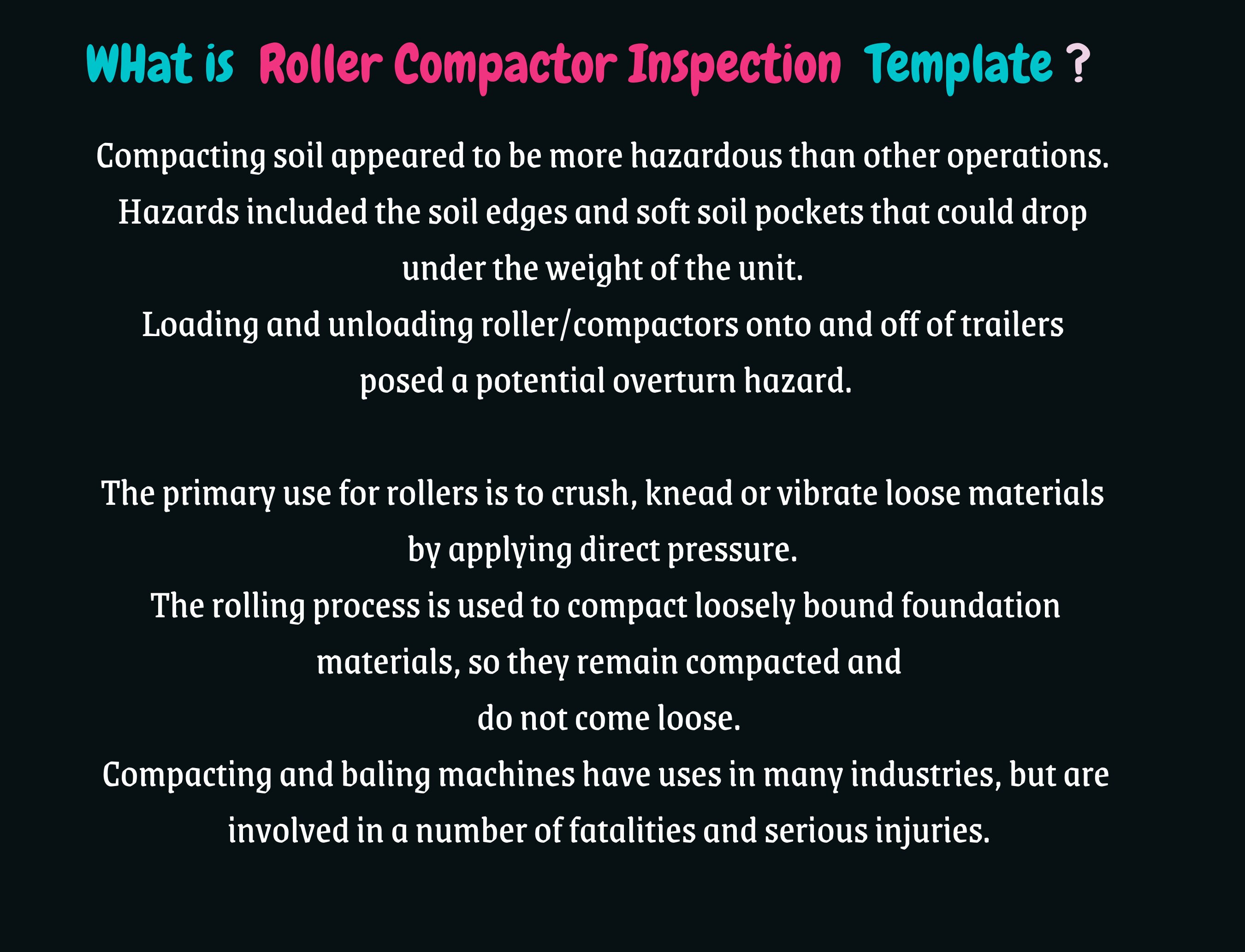Roller Compactor Inspection Checklist Health & Safety, Machinery ...