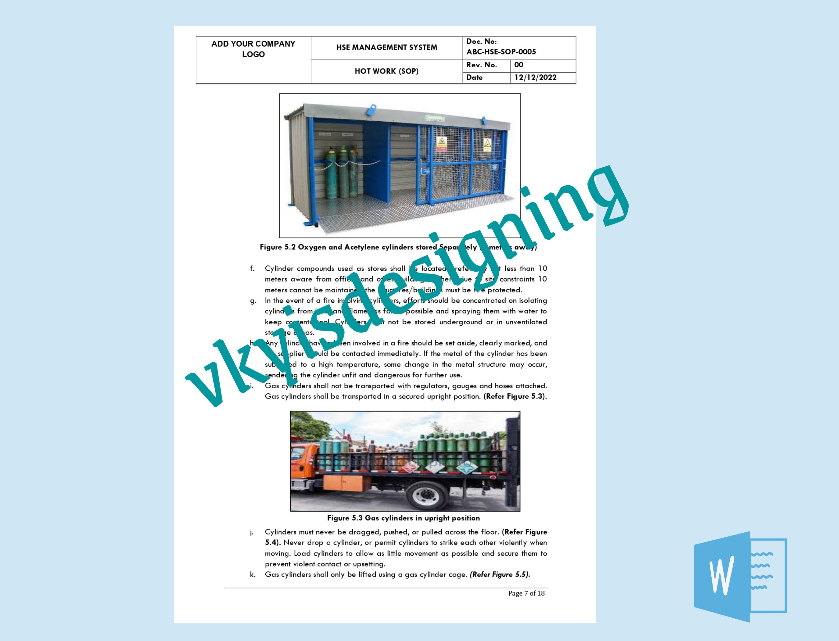 Hot Work SOP Template: Construction Safety, Permit to Work (editable ...