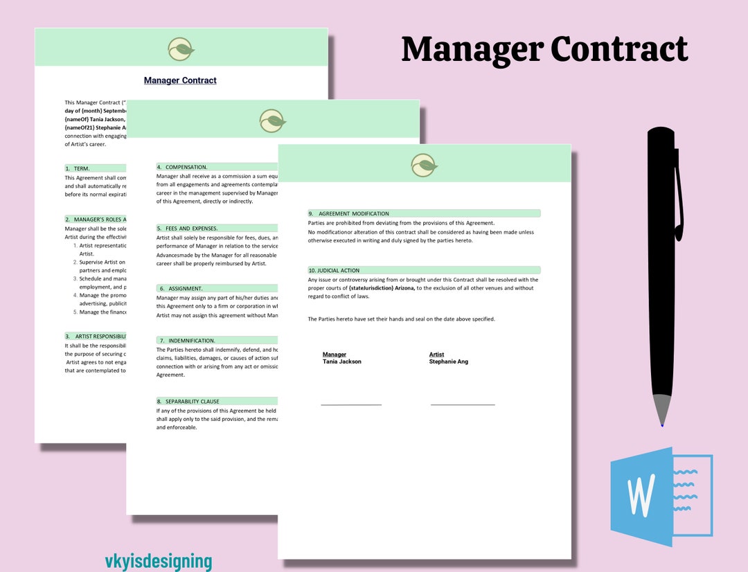Manager Contract * Client Management * Service Agreement * Virtual ...