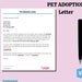 Pet Adoption Letter - Puppy Adoption * Cat Adoption - Pet Business ...