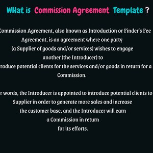 Editable Commission Agreement Template: Sales & Employee Bonus ...