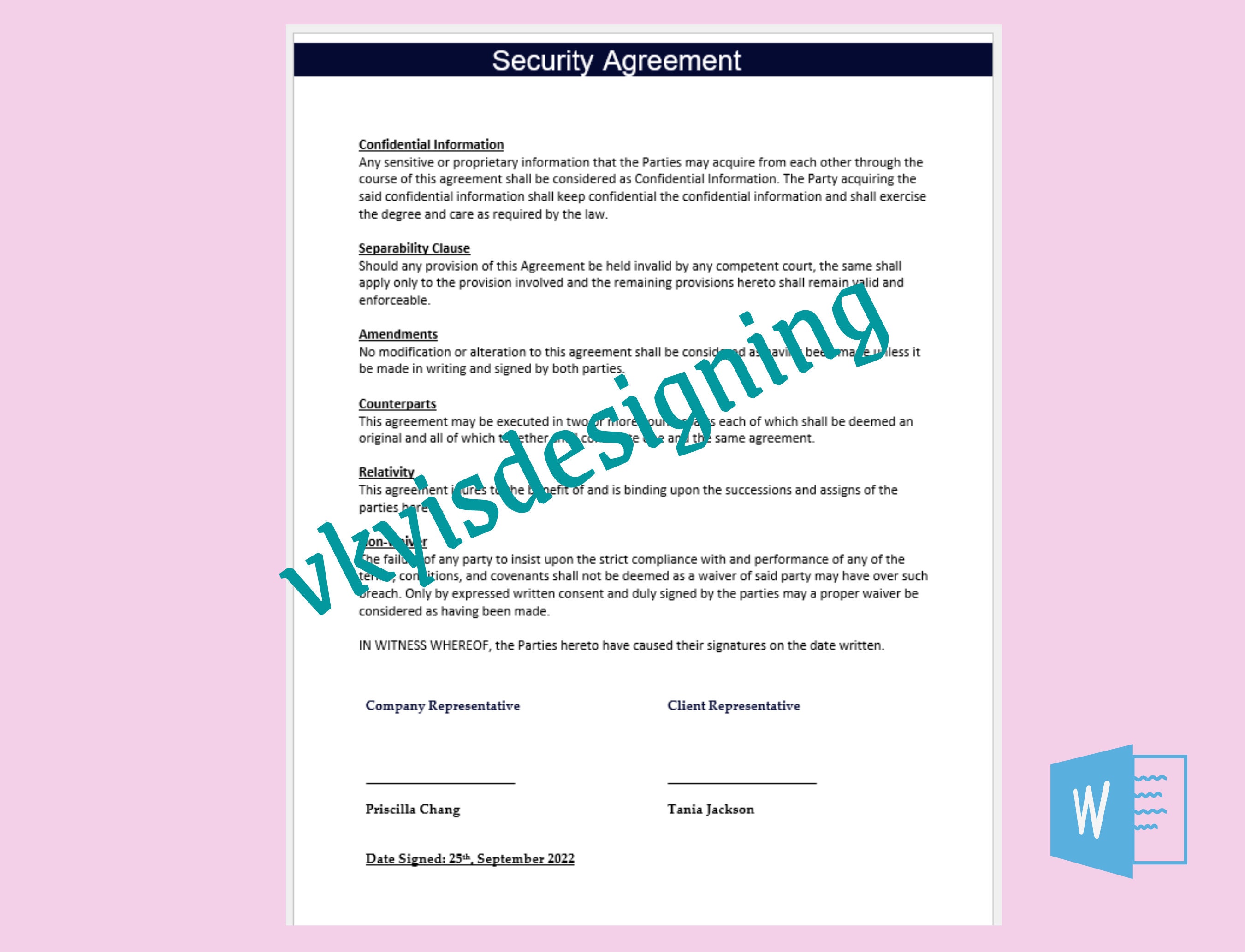 Security Agreement, Premise Security, Armed Guard, Safeguard Contract ...