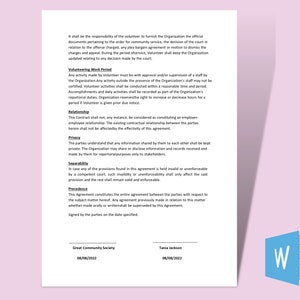 Community Service Contract * Public Service Agreement - Organization ...