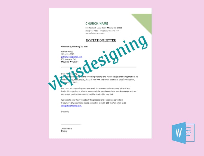 Church Invitation Letter, Church Letter, New to Church, Attending ... Church Invitation Letter, Church Letter, New to Church, Attending ...