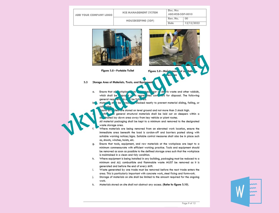 Housekeeping SOP, Site Housekeeping, Construction Cleaness, Health ...